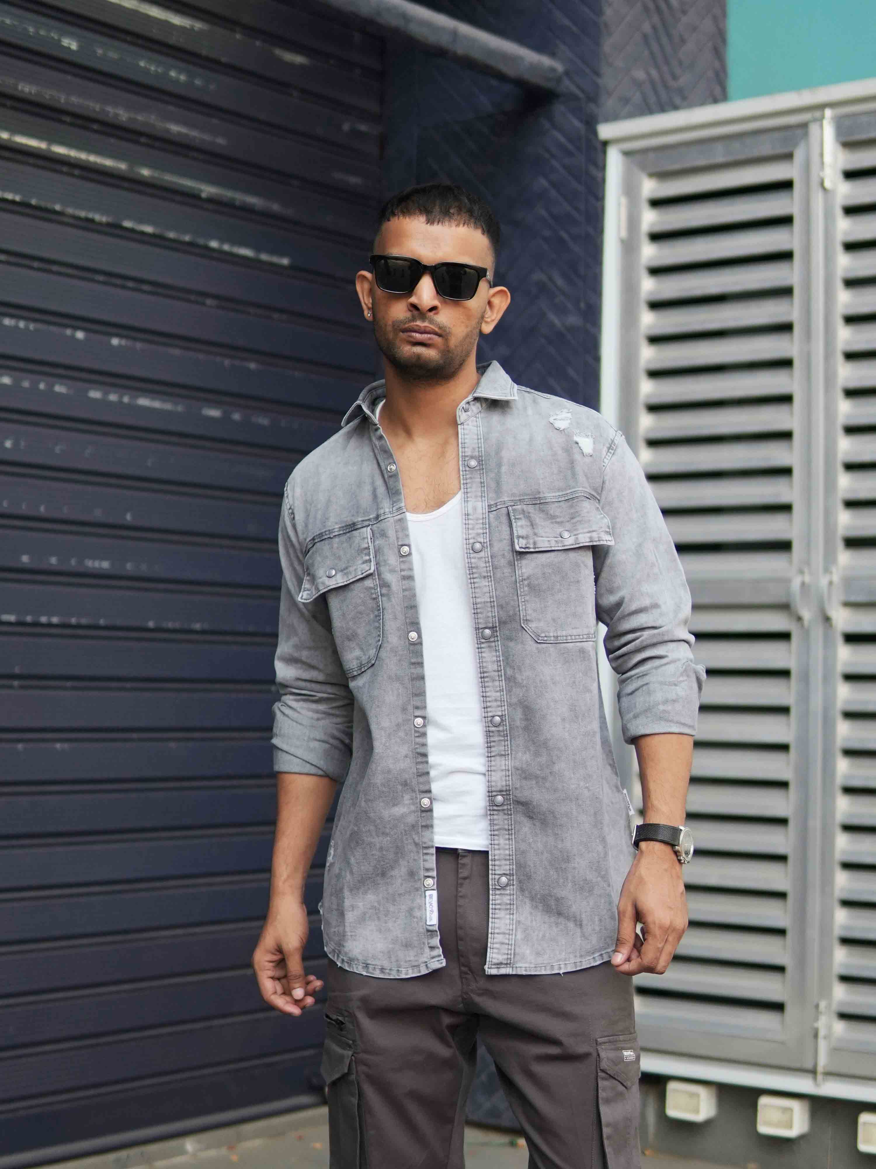 Buy Cool and Comfortable Ash Denim Shirt for Men – Bevdaas